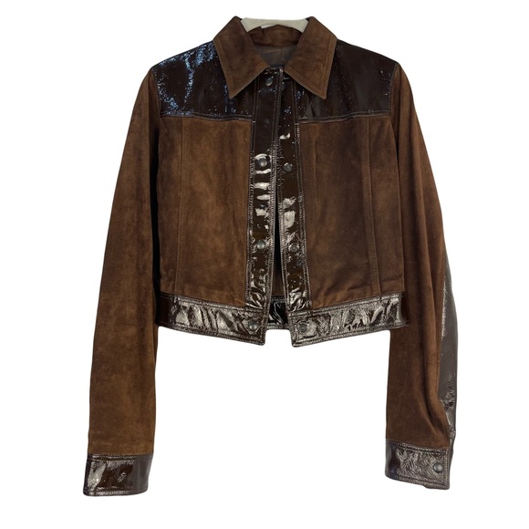 kulson | Jackets & Coats | Kulson Leather Jacket Suedepatent Brown Size ...